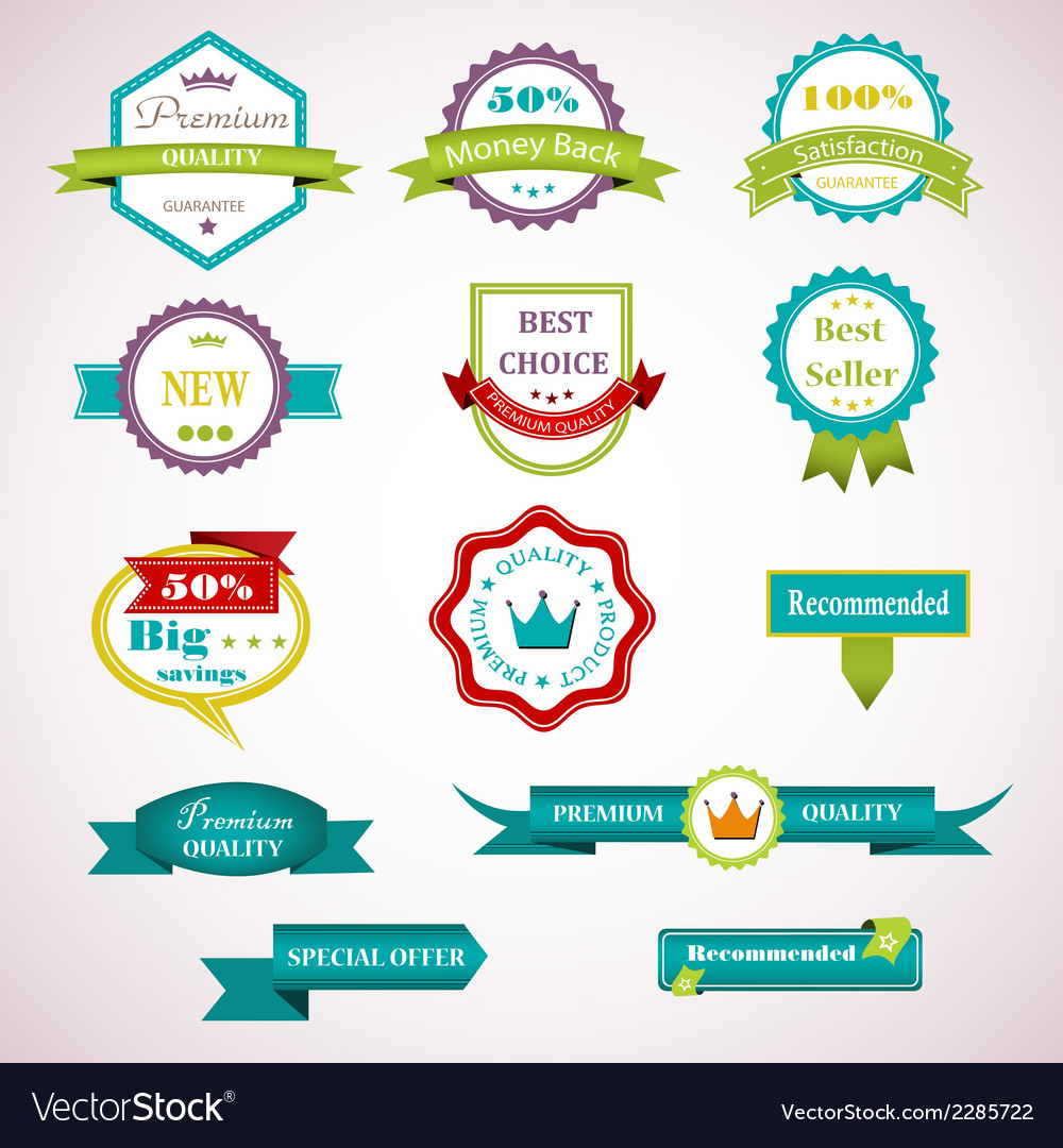 Set labels concept Royalty Free Vector Image - VectorStock