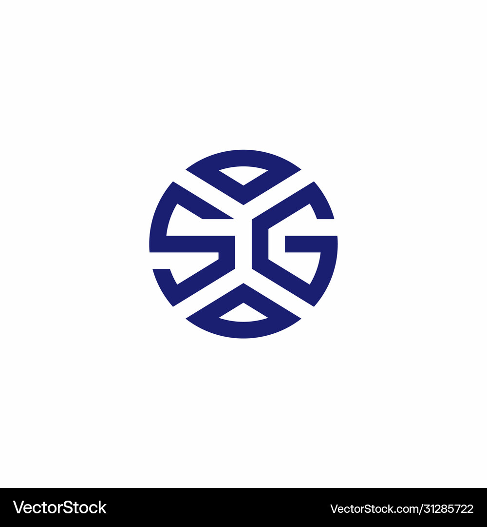 Sg monogram logo with abstract shapes in modern Vector Image