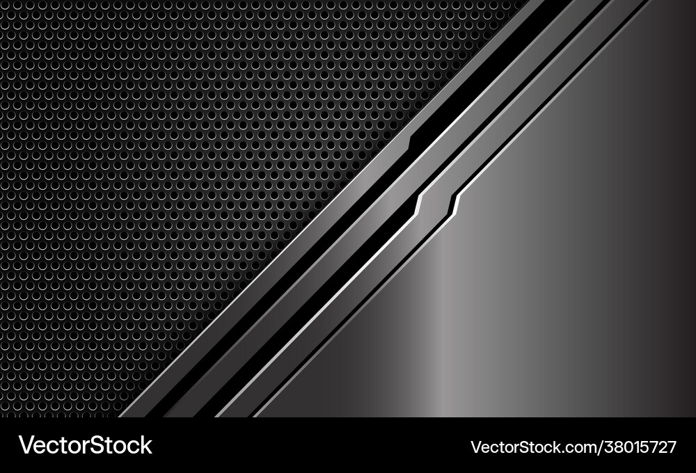 Abstract metal black circuit slash circle mesh Vector Image