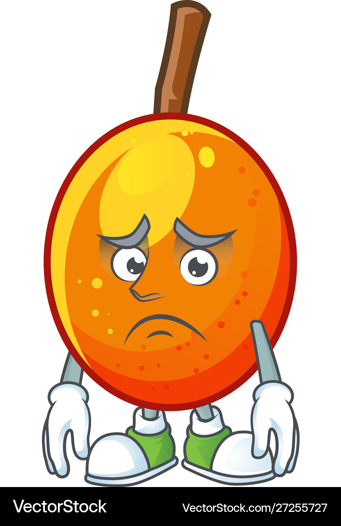 Afraid tropical jocote fruit cartoon for design Vector Image