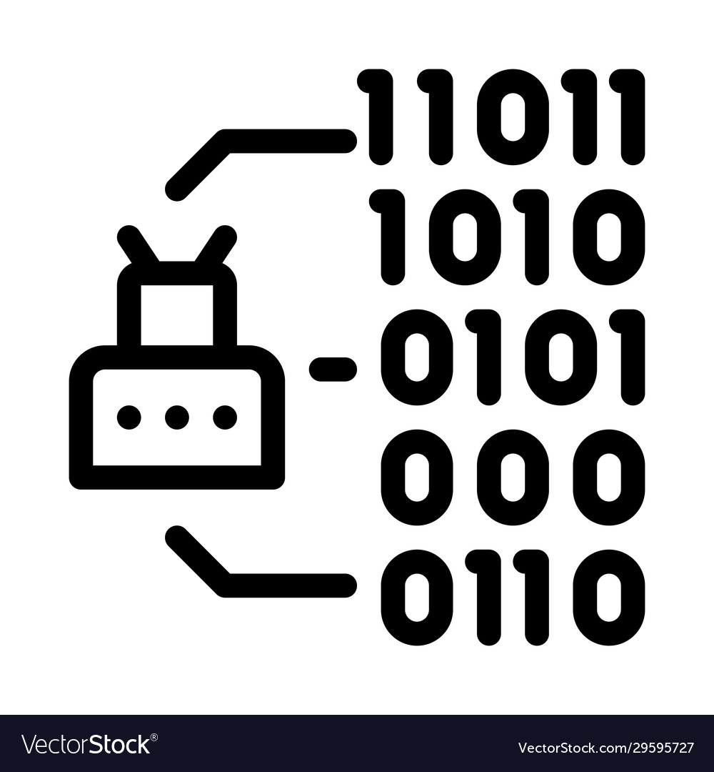 Binary code icon outline Royalty Free Vector Image Binary code icon outline Royalty Free Vector Image