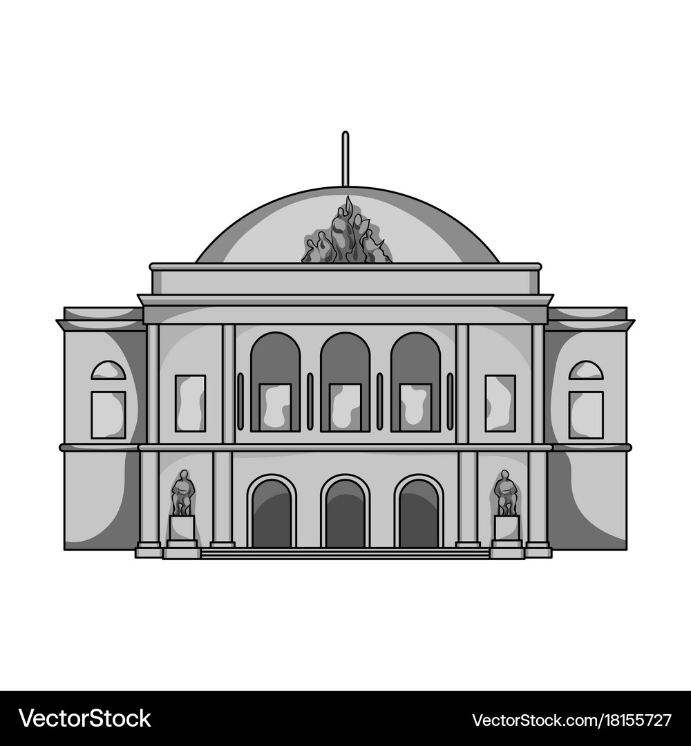 Building single icon in monochrome stylebuilding Vector Image