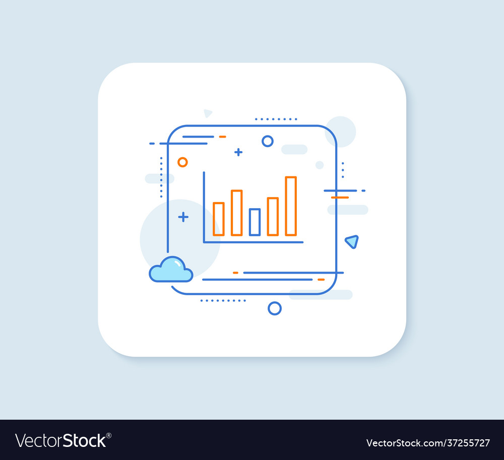 Column chart line icon financial graph Royalty Free Vector