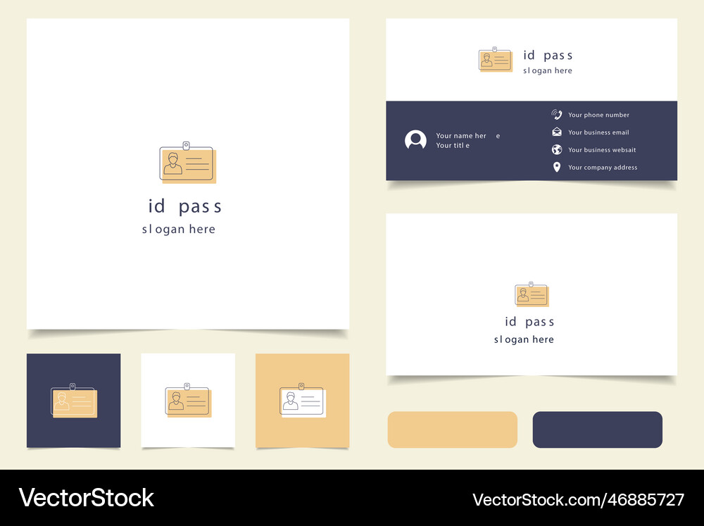 Id pass logo design with editable slogan branding Vector Image