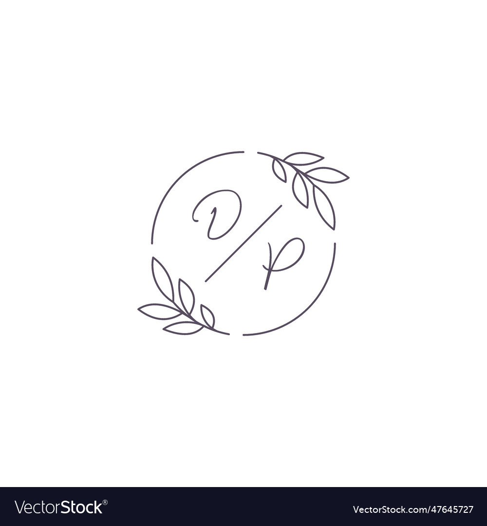 Initials dp monogram wedding logo with simple Vector Image
