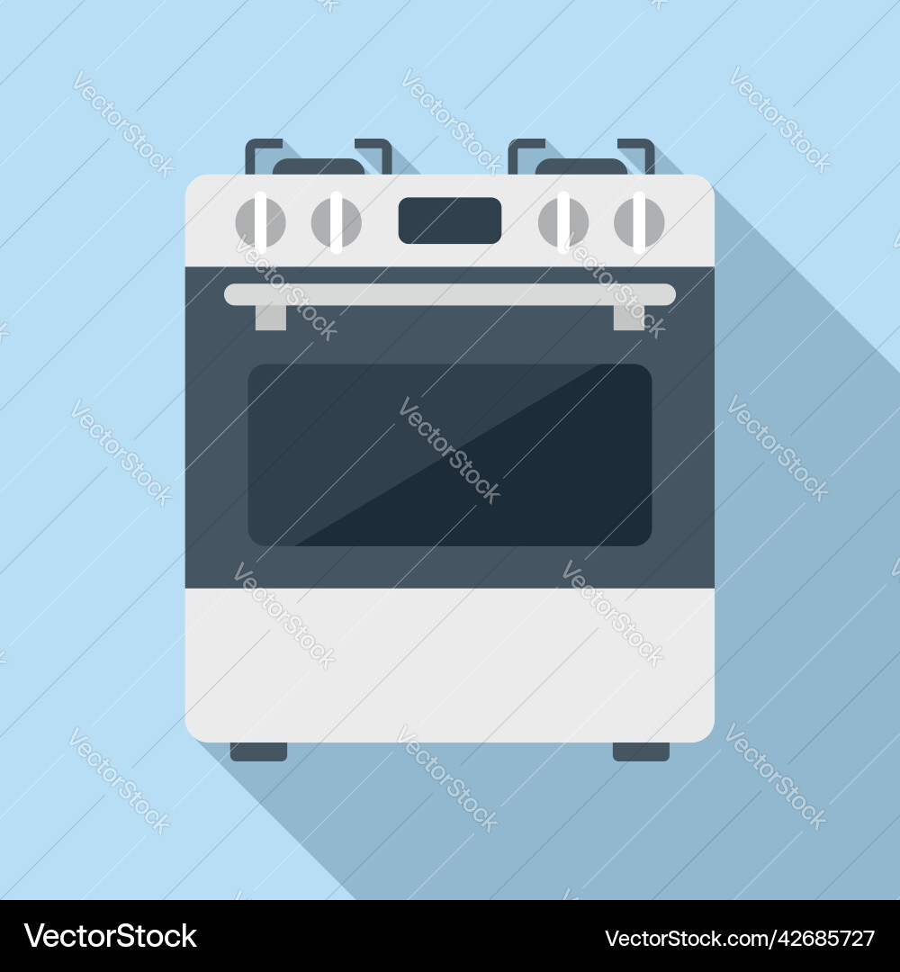Kitchen stove icon flat gas cooker Royalty Free Vector Image