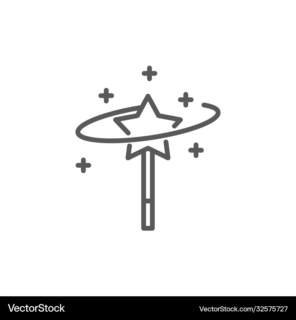 Magic wand icon symbol isolated on white Vector Image