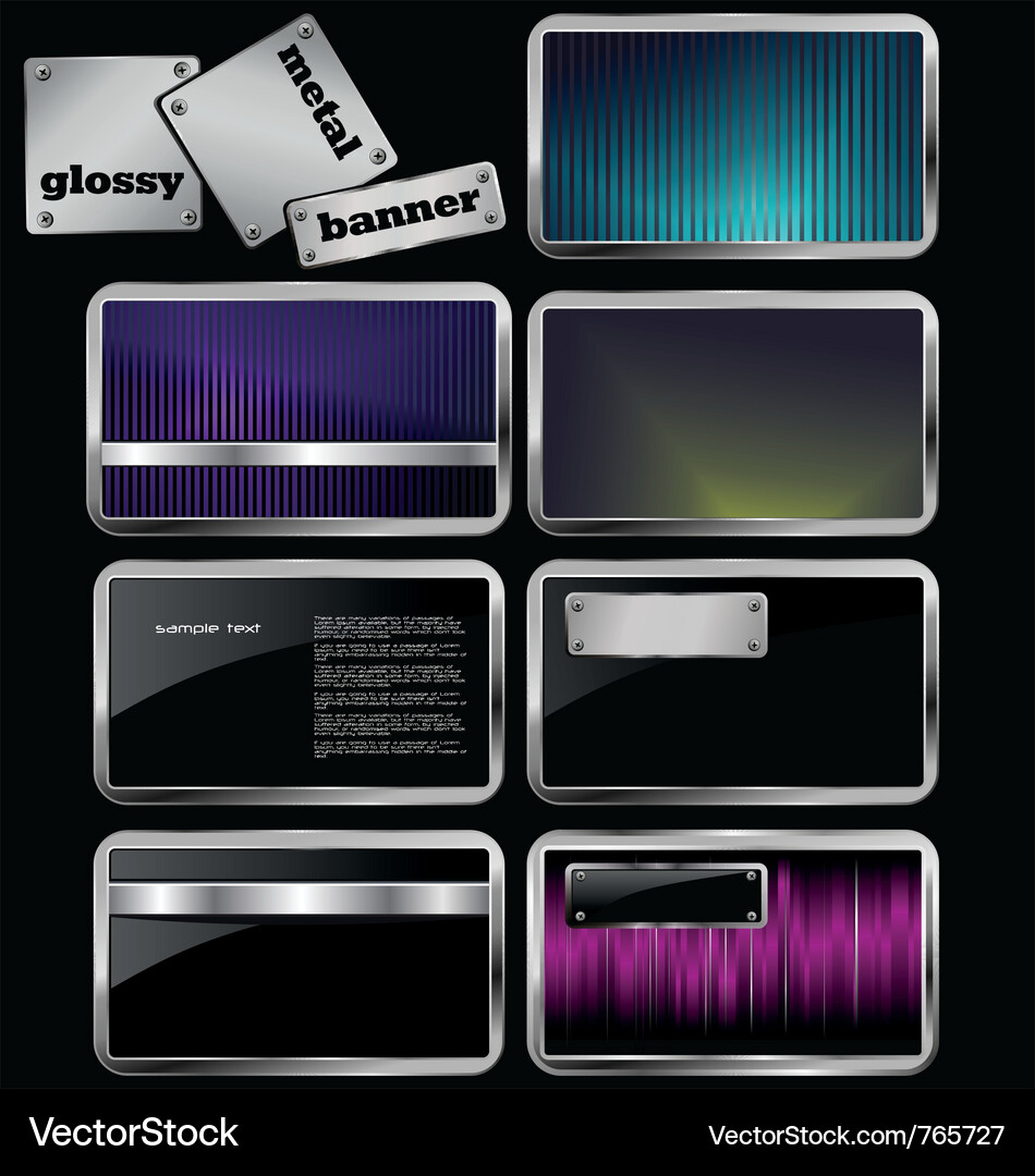 Metallic Glossy Banners Royalty Free Vector Image