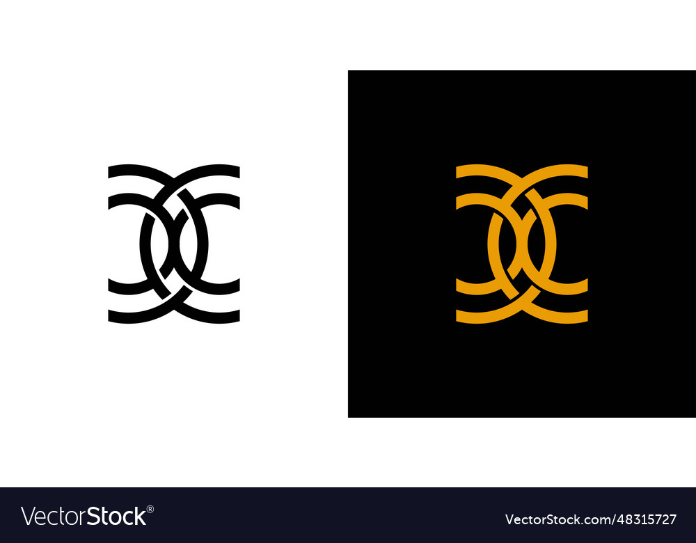 Modern and unique cc logo design Royalty Free Vector Image