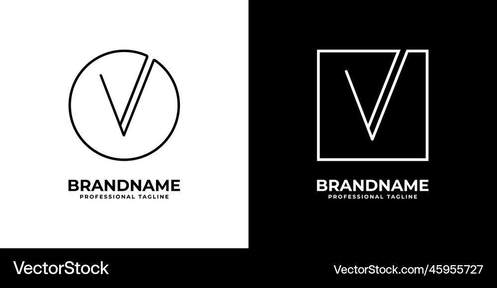 Modern letter v circle logo unique letter v Vector Image
