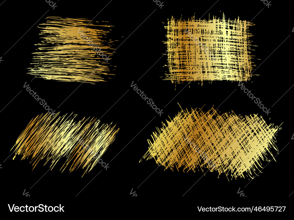 Simple hand draw gold golden sketch rectangle Vector Image