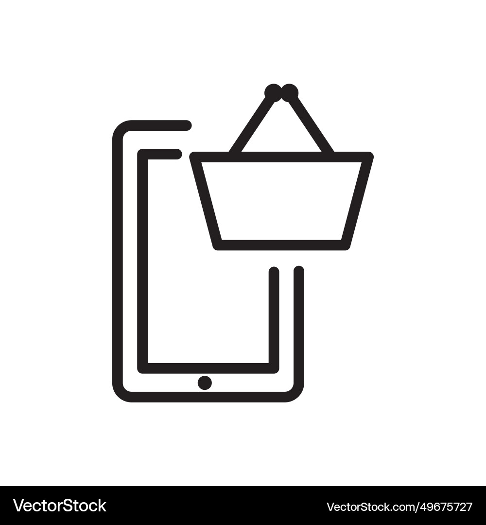 Smart phone shop line icon logo Royalty Free Vector Image
