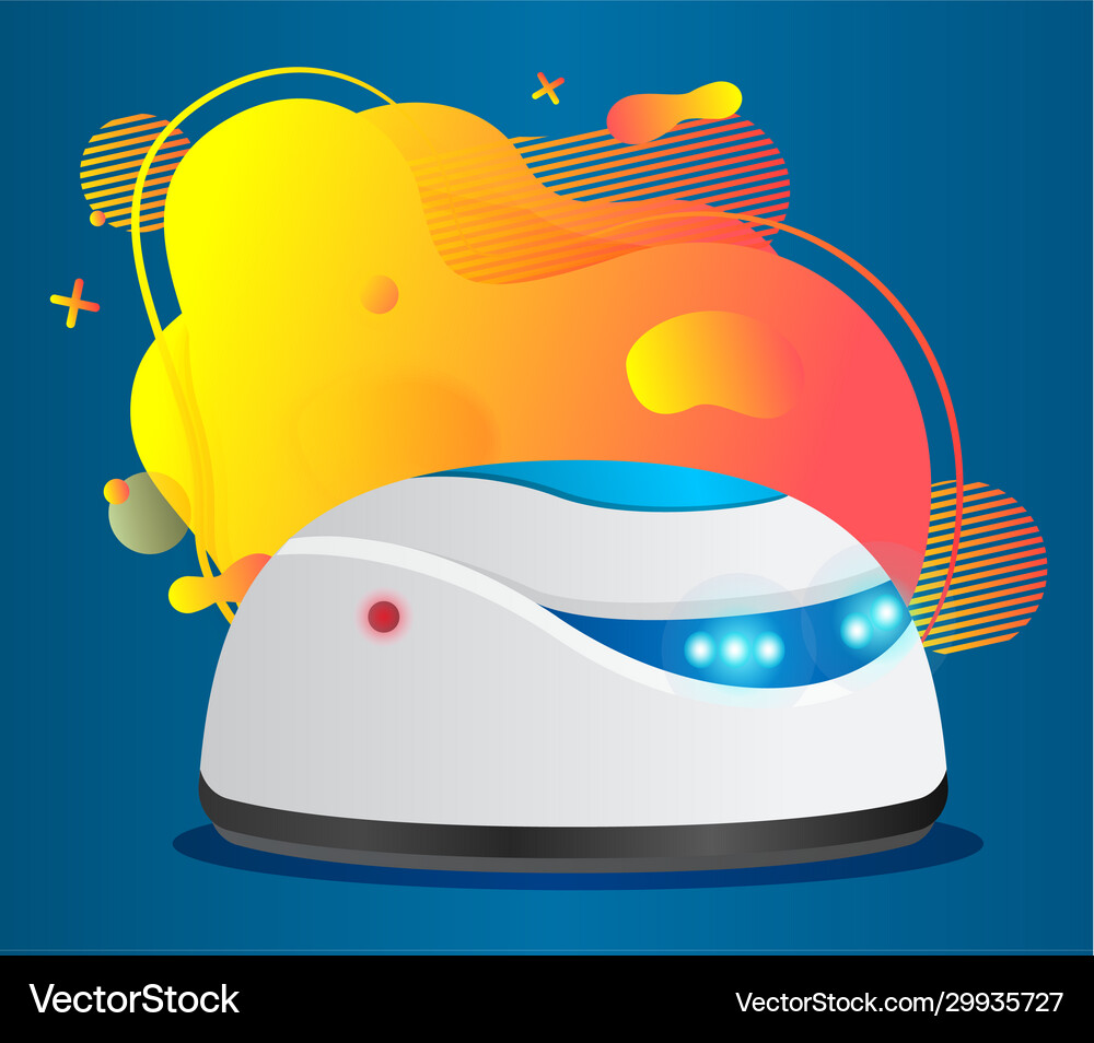 Vacuum cleaner robot with abstract blot Royalty Free Vector