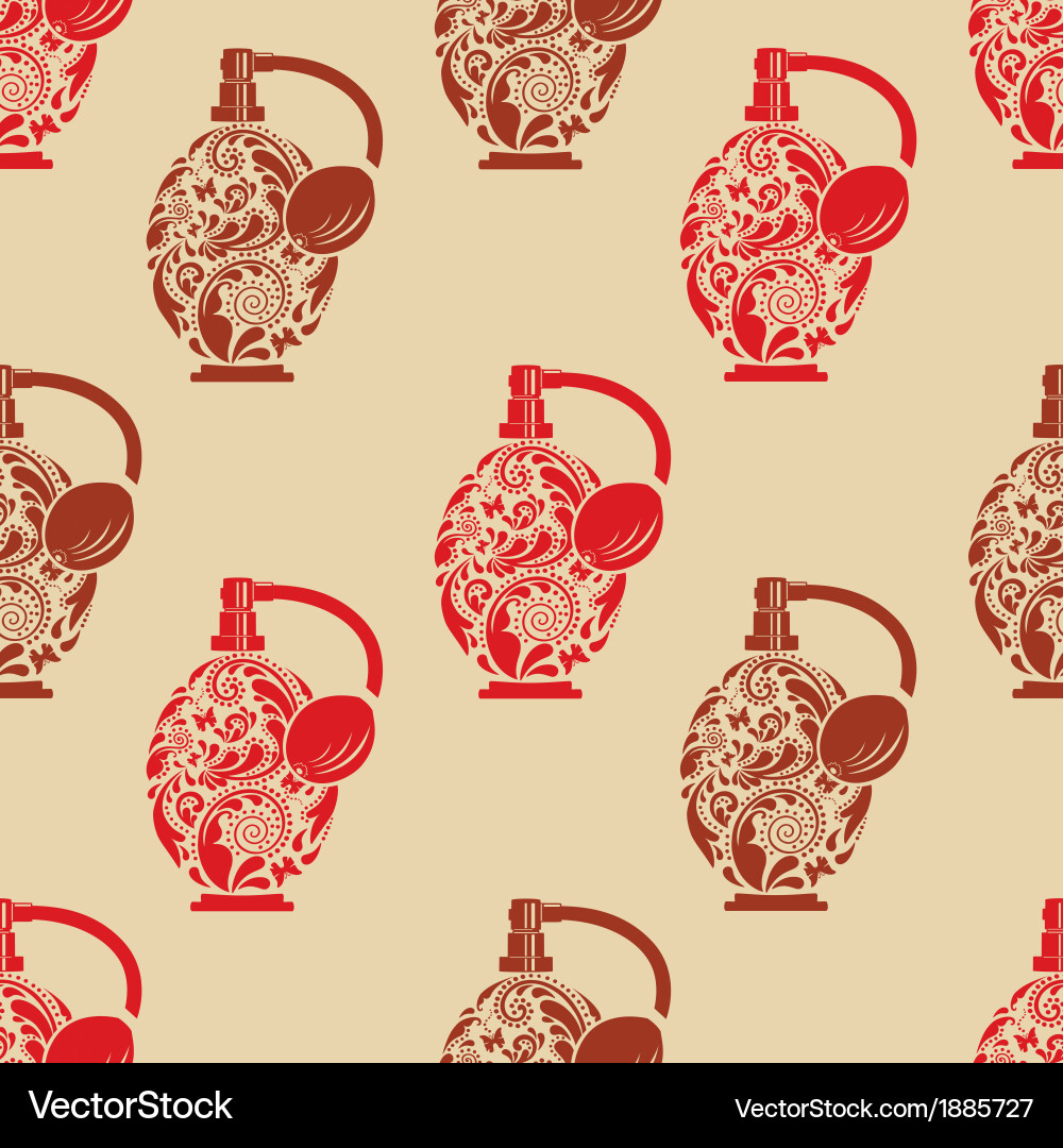 Vintage seamless texture with beautiful perfume Vector Image