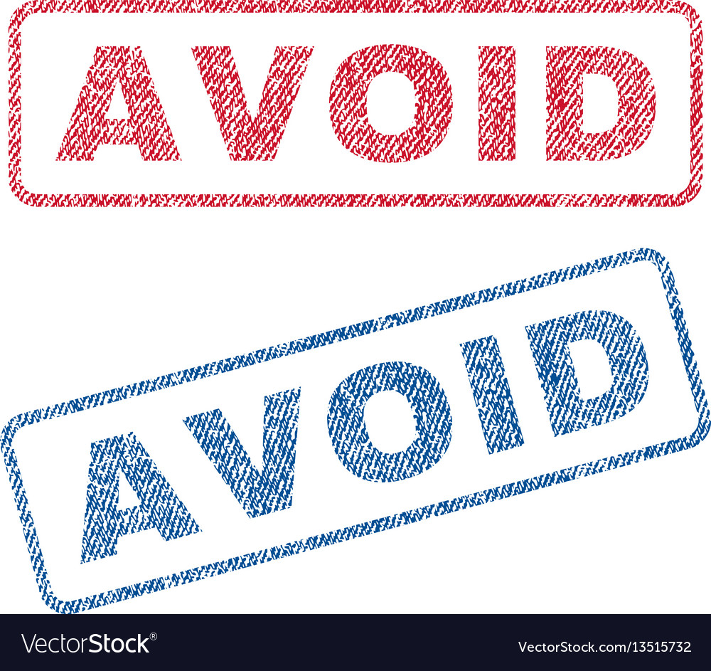 Avoid textile stamps Royalty Free Vector Image