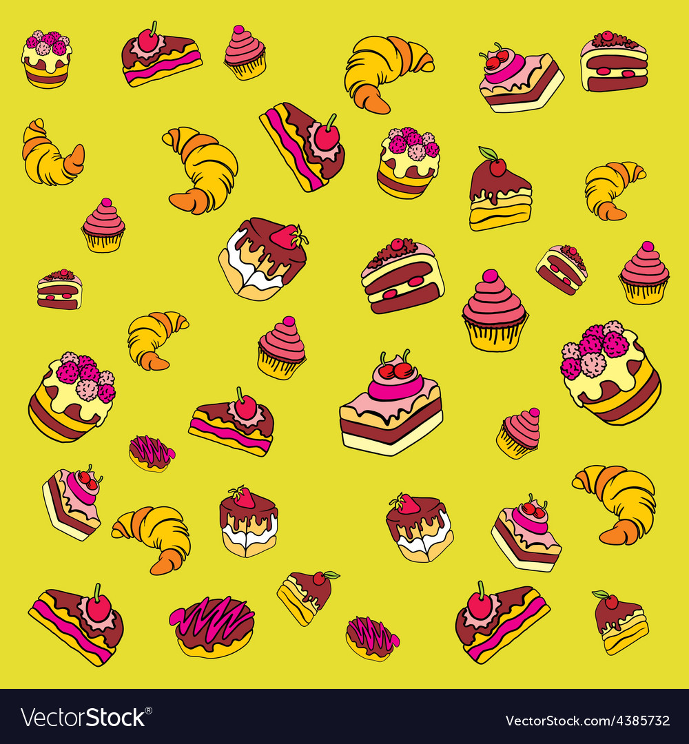Background with cake Royalty Free Vector Image