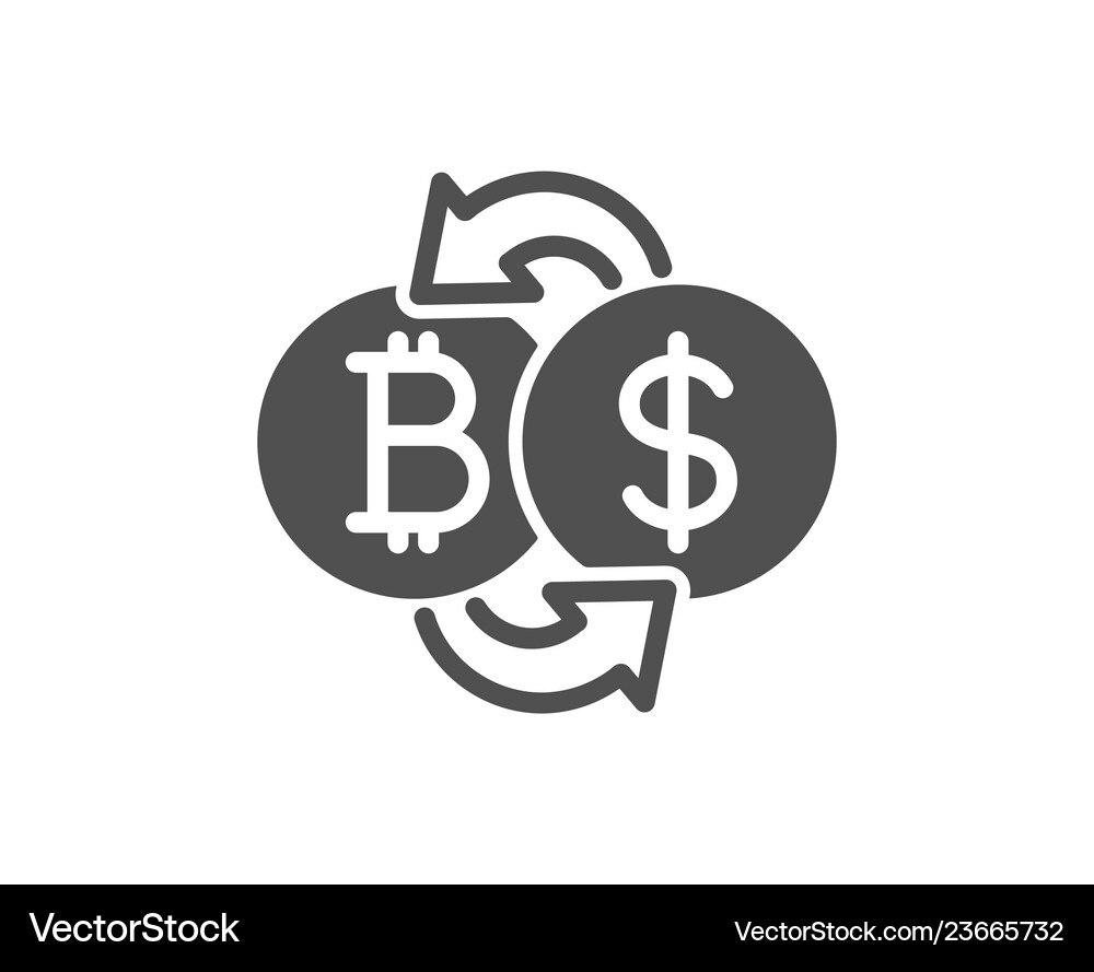 Bitcoin exchange icon cryptocurrency coin sign Vector Image