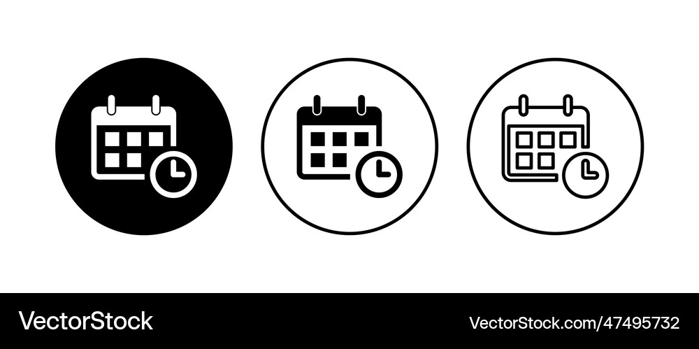 Calendar icon set calender symbol – Royalty-Free Vector | VectorStock