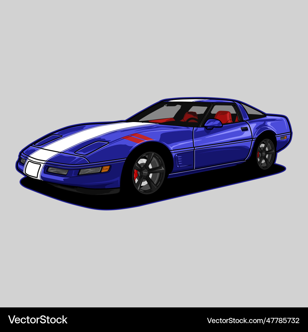 Corvette grand sport c4 Royalty Free Vector Image