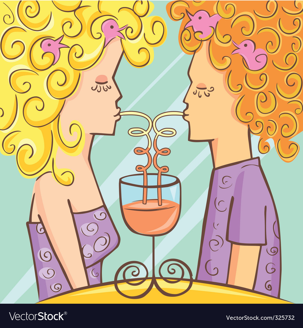 Couple drinking Royalty Free Vector Image - VectorStock