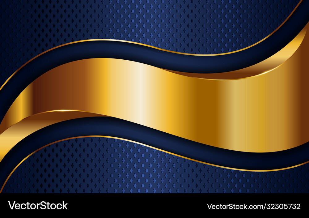 Creative luxury navy blue and golden lines Vector Image