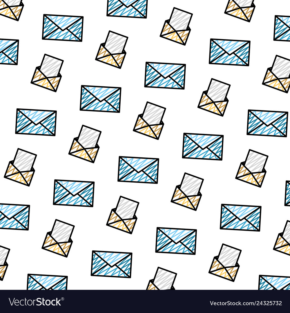 Doodle e-mail communication document message Vector Image
