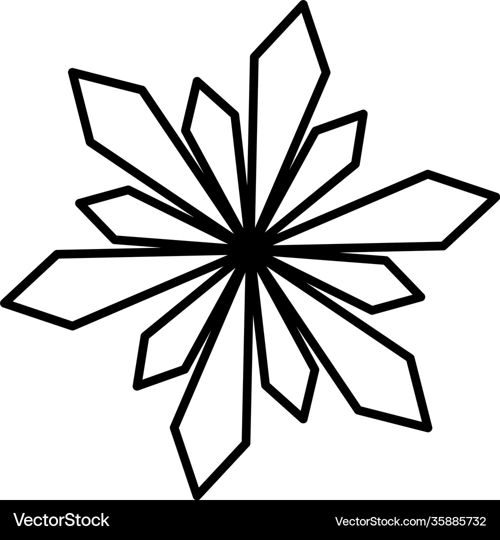 Floral and abstract snowflake icon line style Vector Image