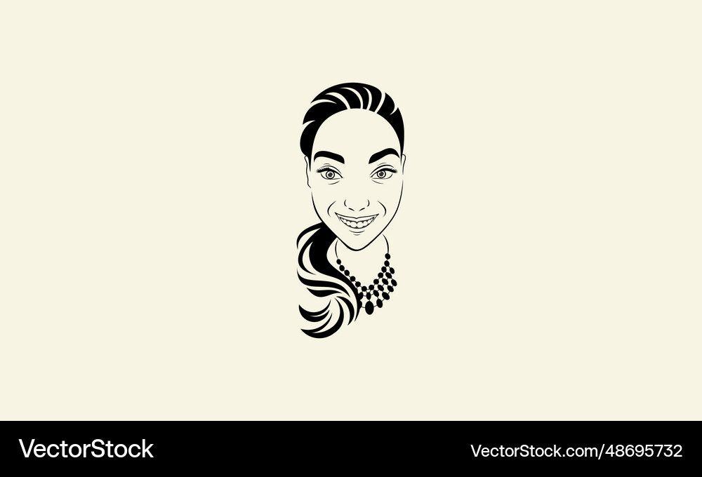 Line art woman face logo Royalty Free Vector Image