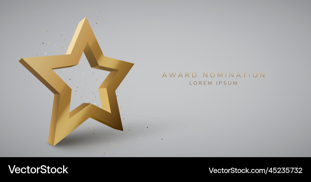 Luxury award background shine gold star backdrop Vector Image