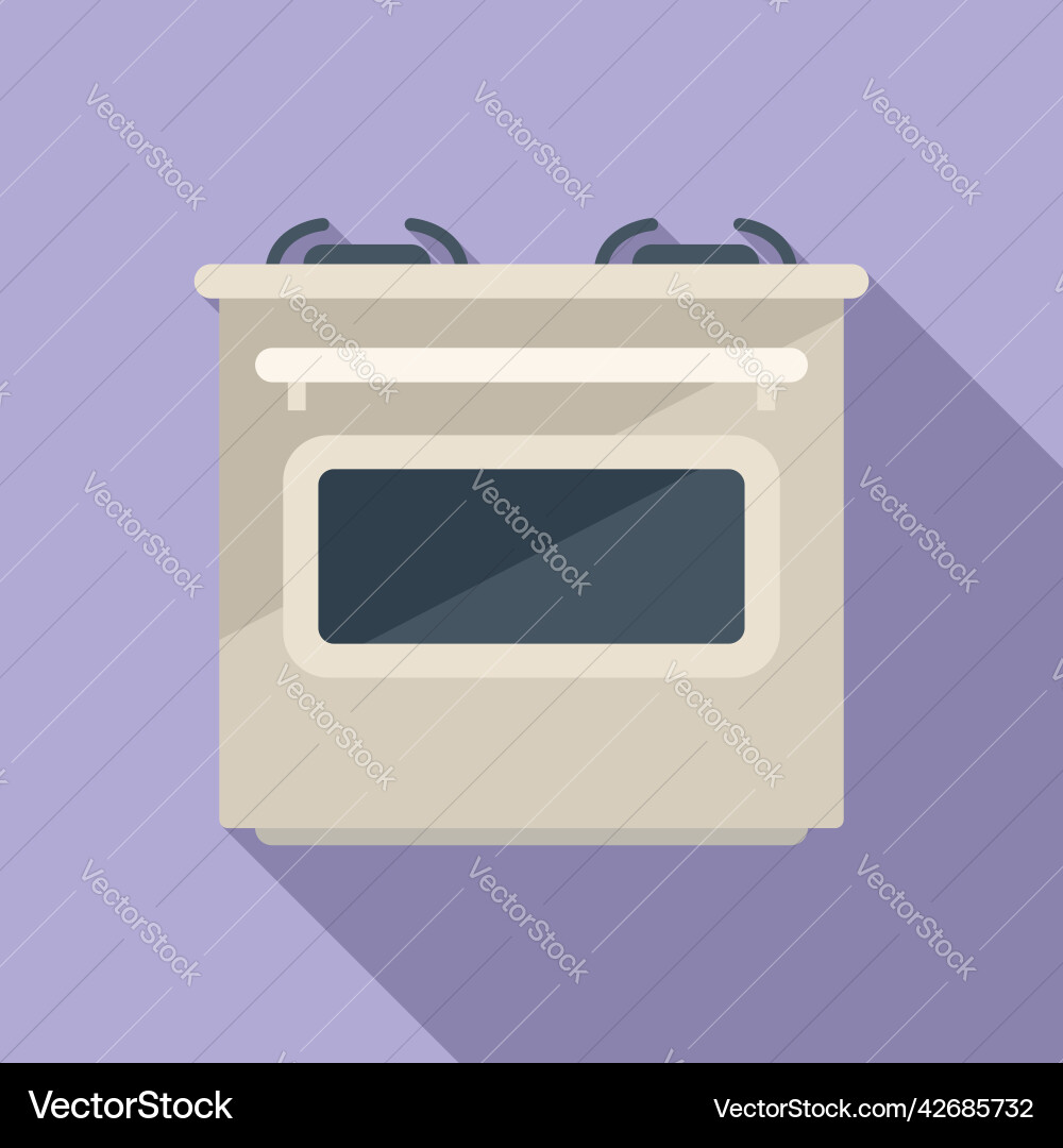 Oven stove icon flat cooking gas Royalty Free Vector Image