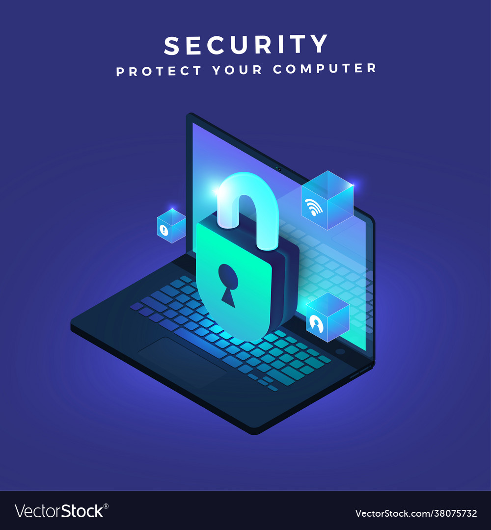 Security computer Royalty Free Vector Image - VectorStock
