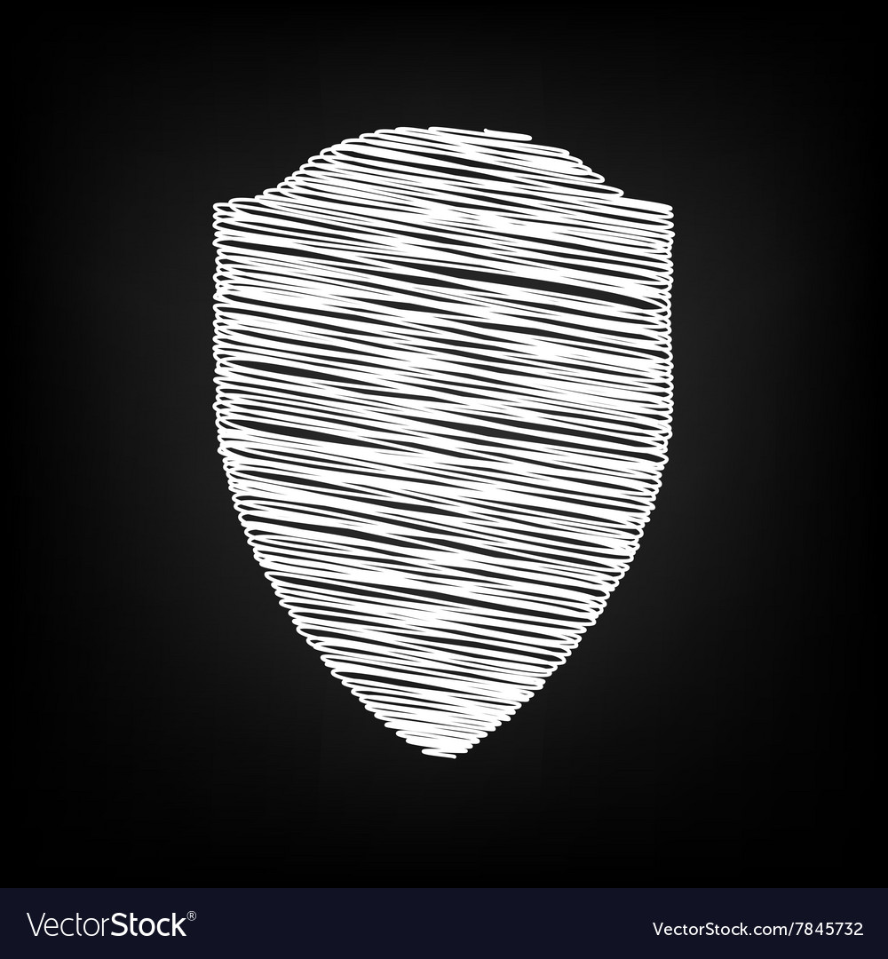 Shield sign scribble effect Royalty Free Vector Image