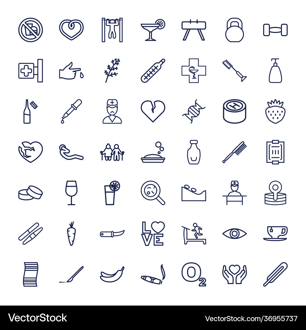 49 health icons Royalty Free Vector Image - VectorStock