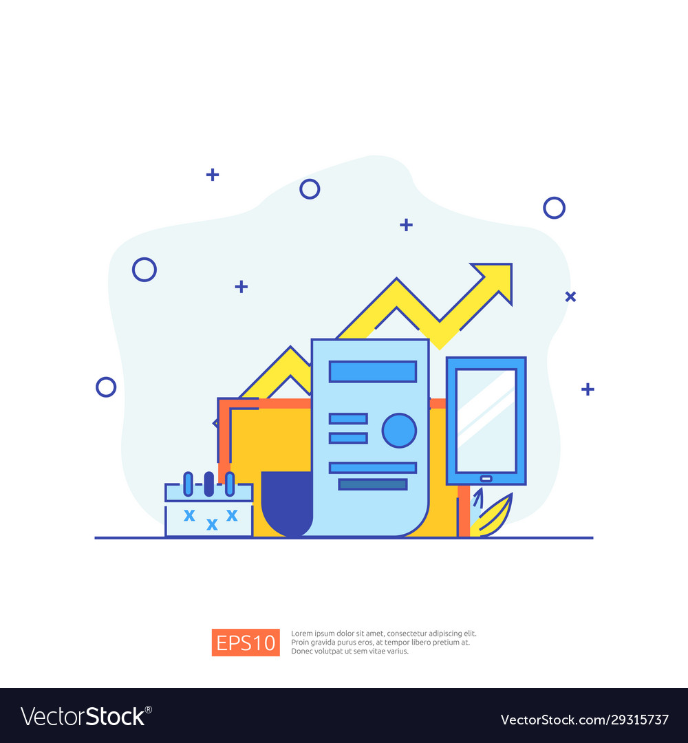 Accounting document data report concept Royalty Free Vector
