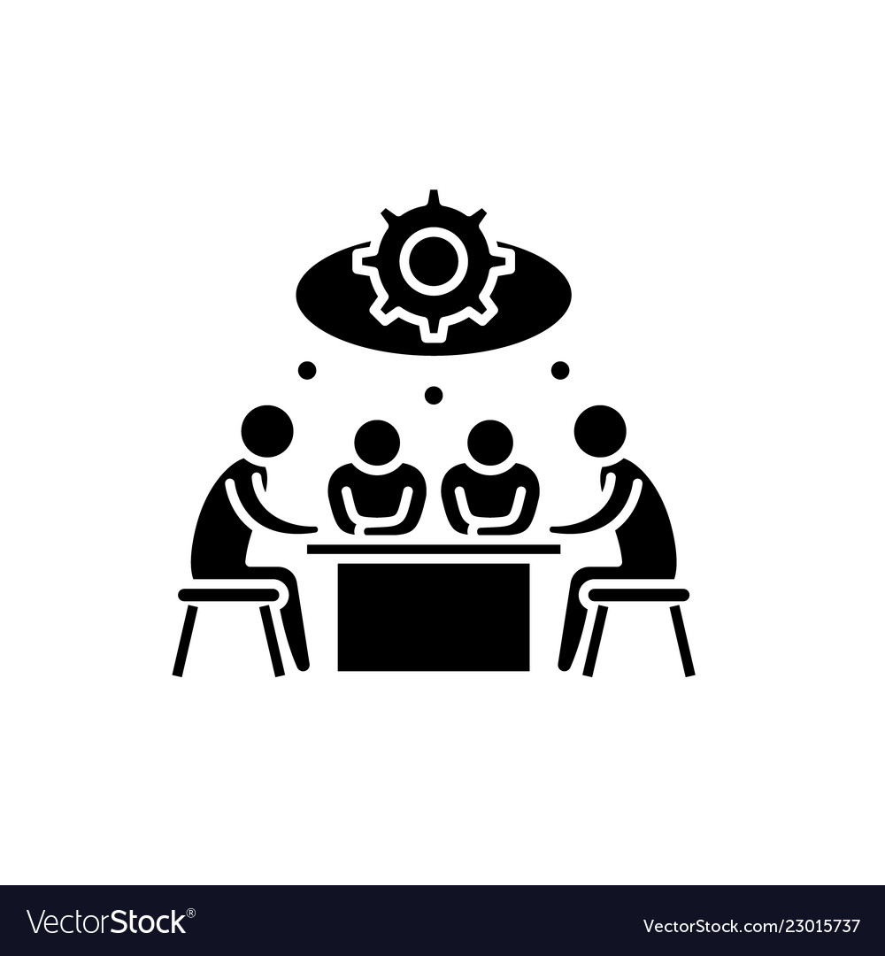 Brainstorming black icon sign on isolated Vector Image Brainstorming black icon sign on isolated Vector Image