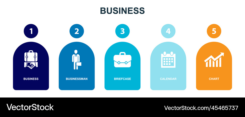 Business businessman briefcase calendar chart Vector Image