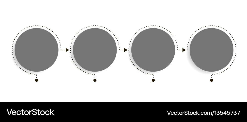 Business infographics template timeline with 4 Vector Image