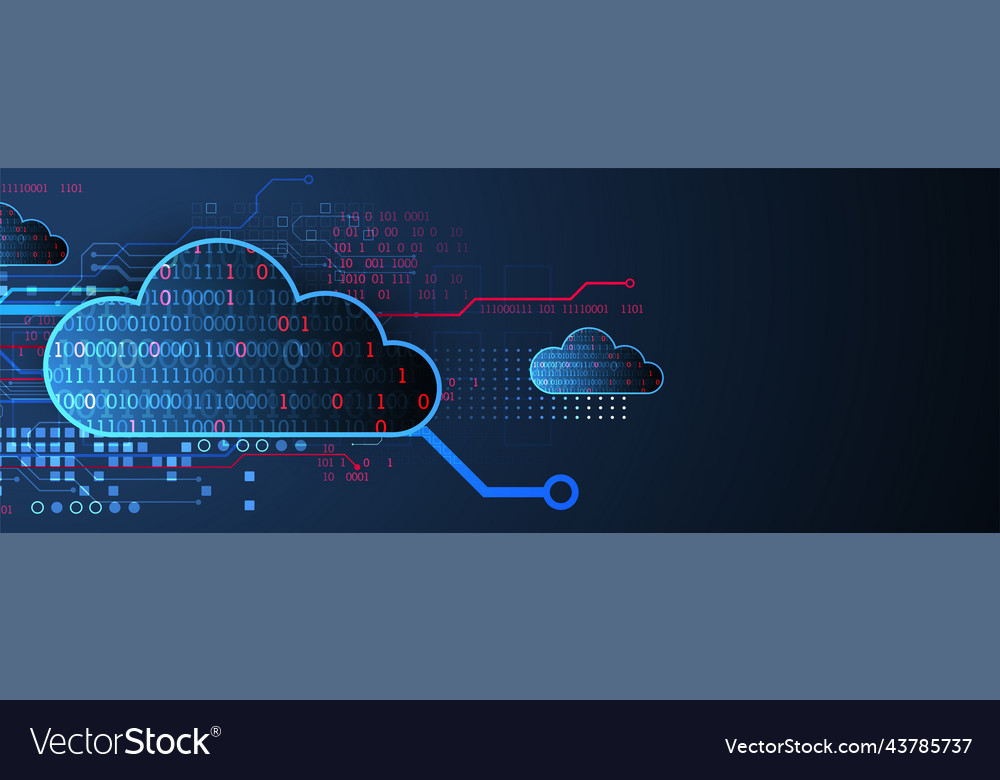 Cloud storage technology integrated digital web Vector Image