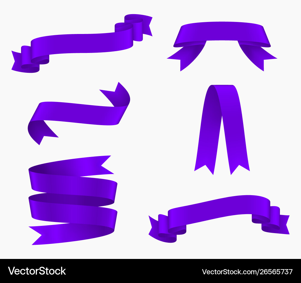 Colored satin ribbons set festive box decor Vector Image