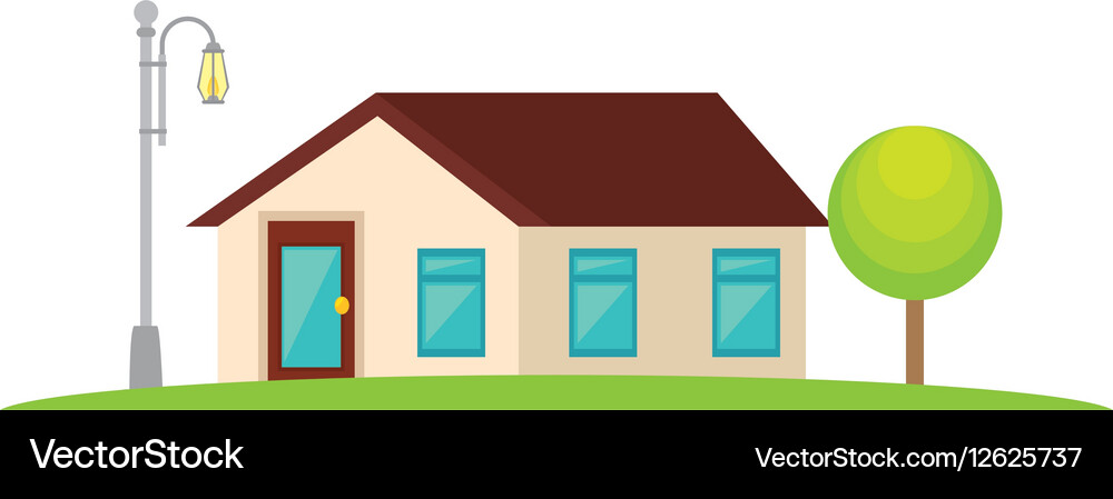 Exterior cute house icon Royalty Free Vector Image