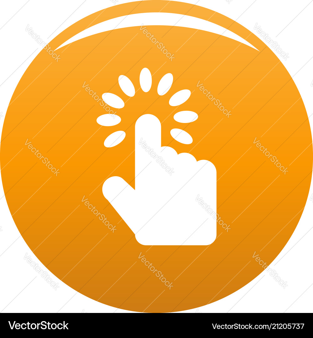 Hand cursor icon orange Royalty Free Vector Image