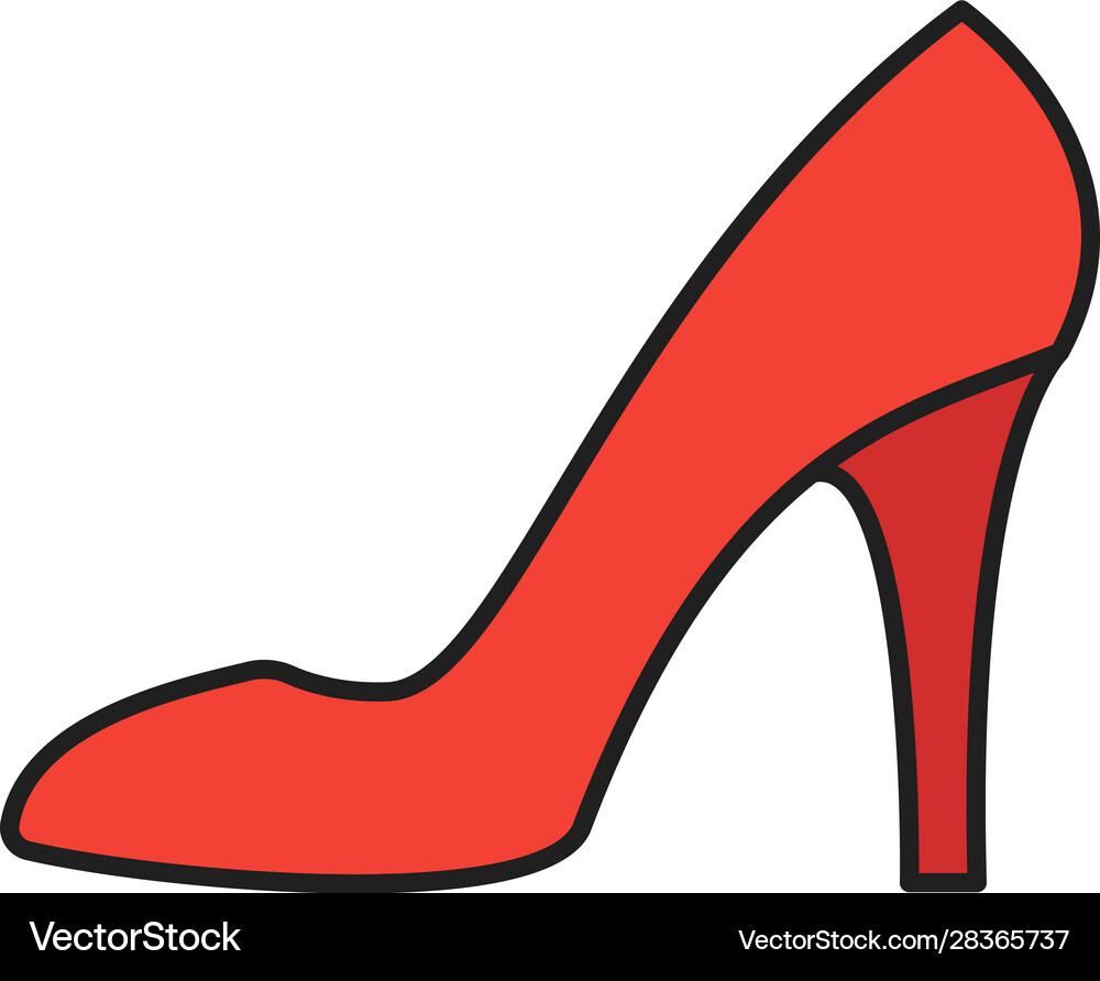 High heel shoe color icon Royalty Free Vector Image