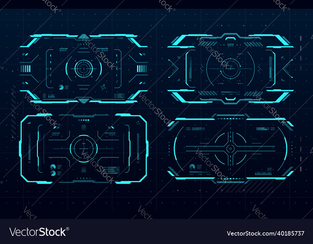 Hud aim control frame interface target screen ui Vector Image
