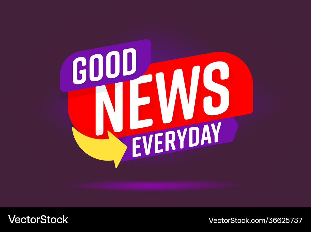 Info label with good news everyday headline Vector Image