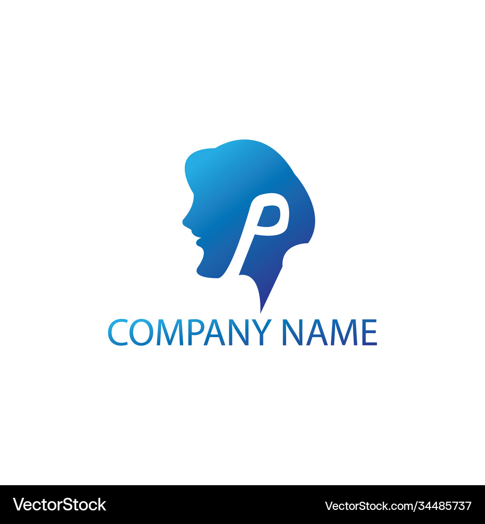 Letter p creative modern logo color mobile phone Vector Image