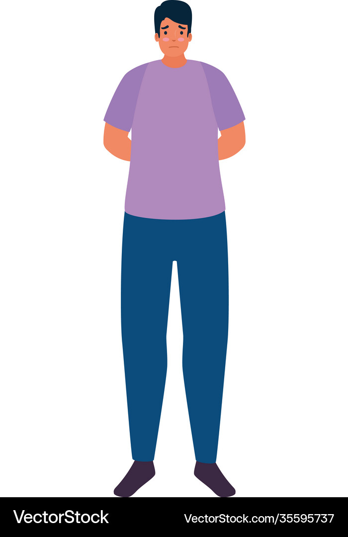 Man sad for bullying character Royalty Free Vector Image