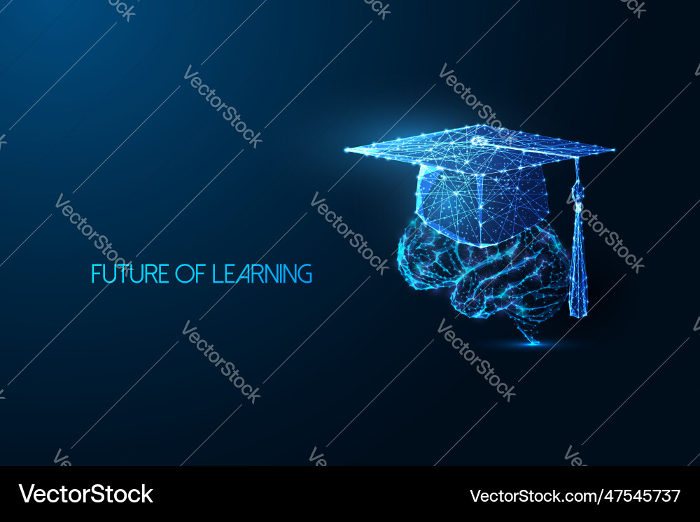 Neuroscience future of learning futuristic Vector Image