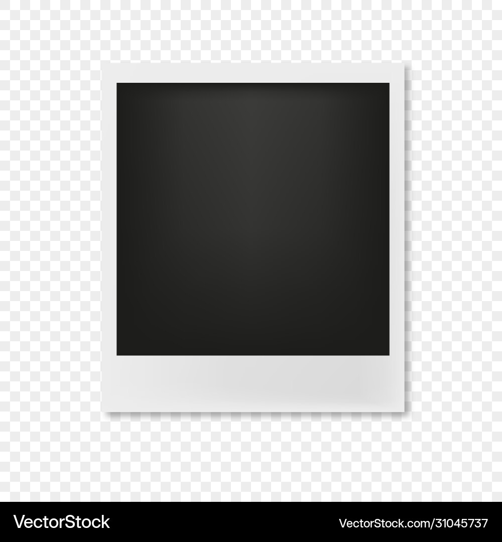 Photo card on transparent background with shadow Vector Image