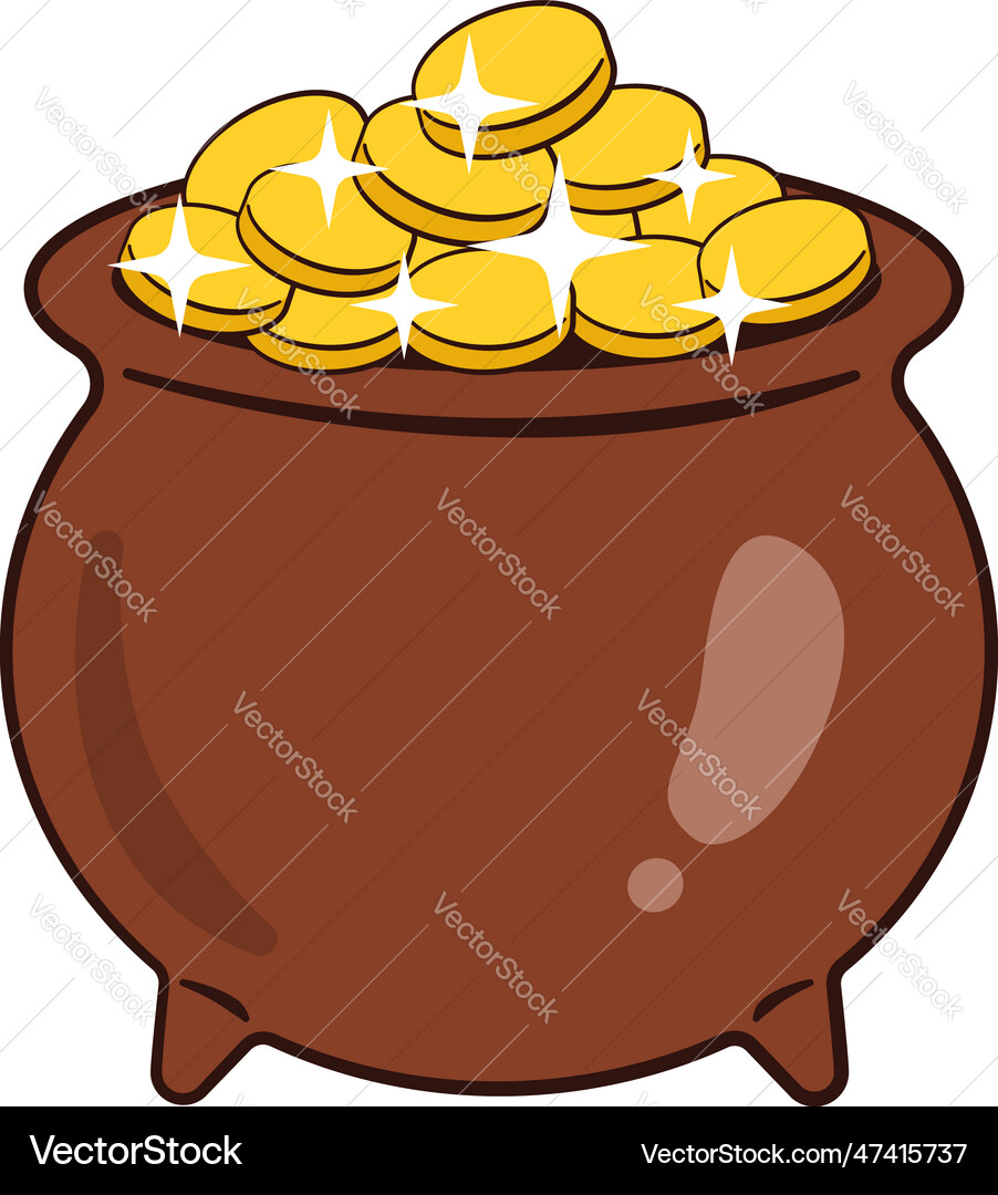 Pot of gold Royalty Free Vector Image - VectorStock