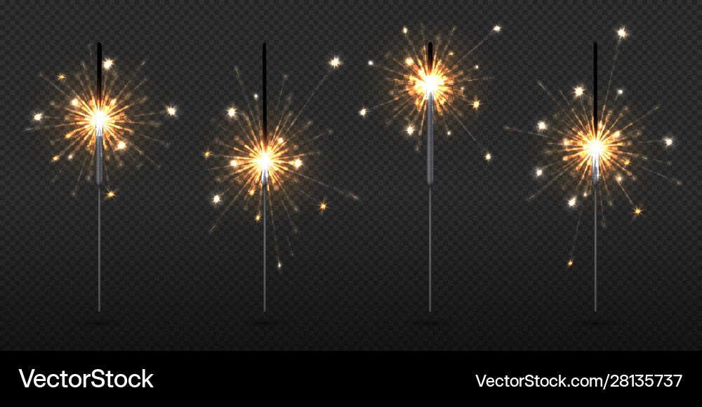 Realistic sparkler party and birthday firework Vector Image